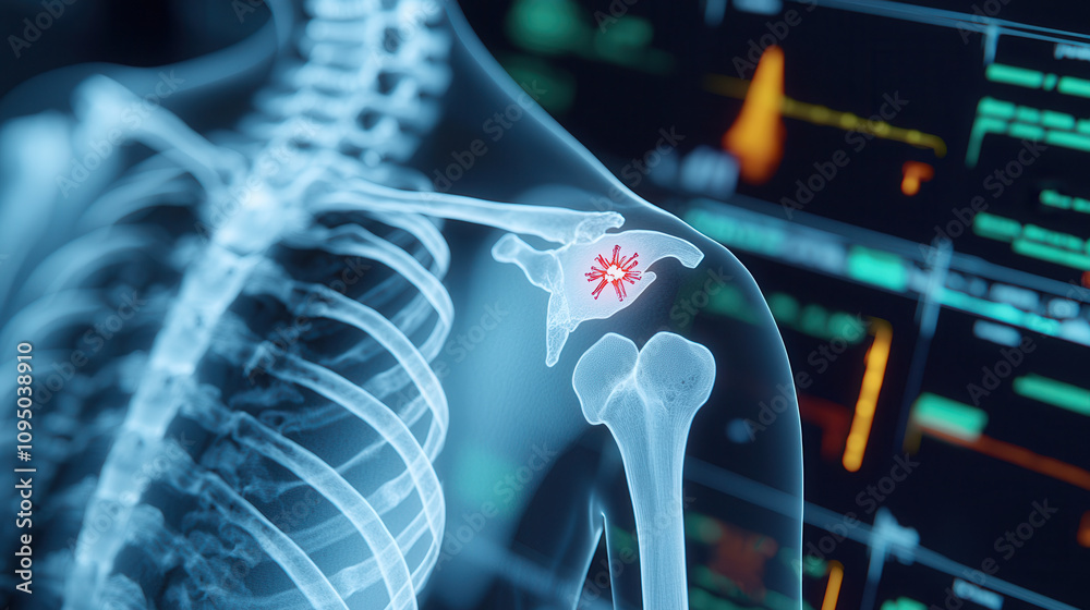 Artificial intelligence in medical detection. X ray image of human ...