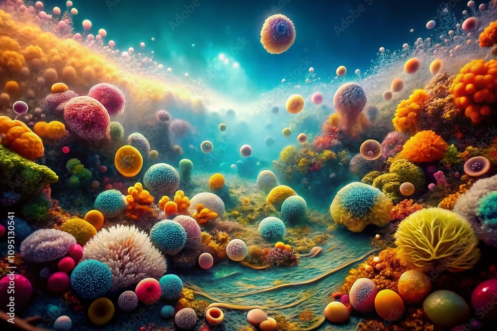 Surreal Representation of Bacillus Subtilis Gram Stain with Vivid ...