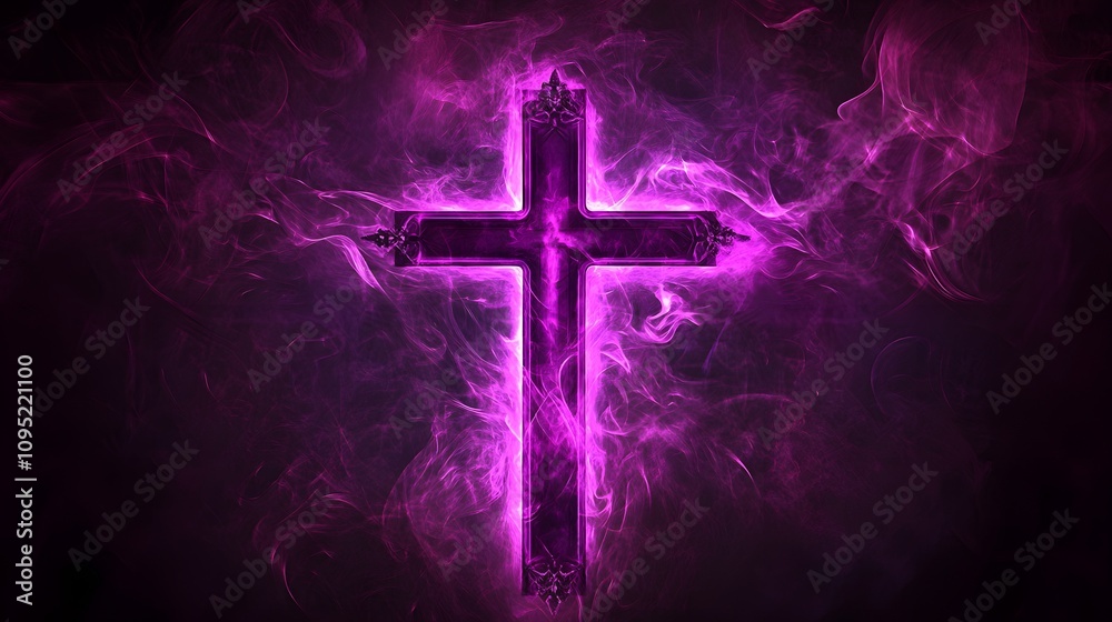 Purple cross wallpaper for mobile phone with the theme of the Bible ...