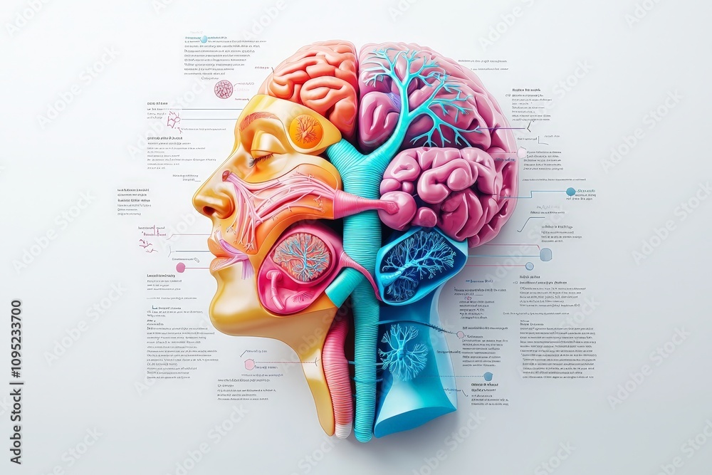 Detailed Diagram of the Human Respiratory Pathway with Labeled Airways ...