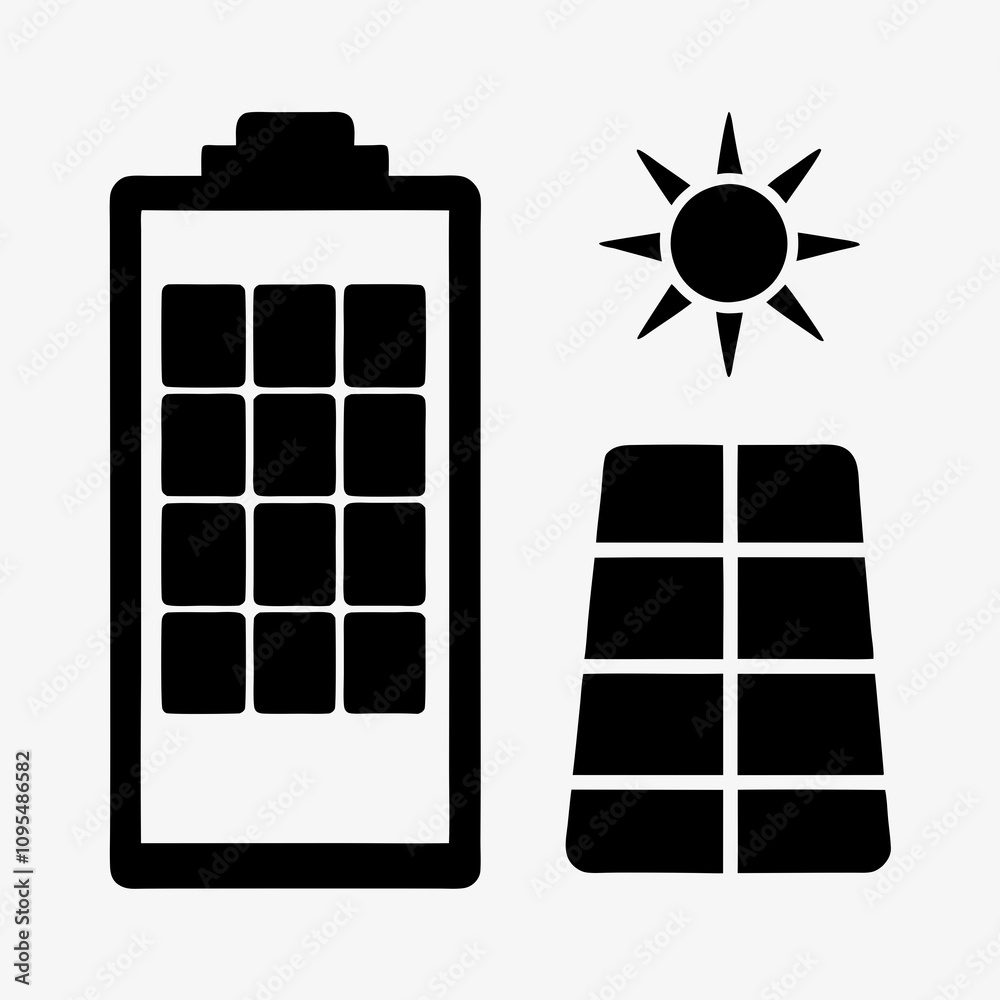 Battery containing solar panels sits beside external panel under ...