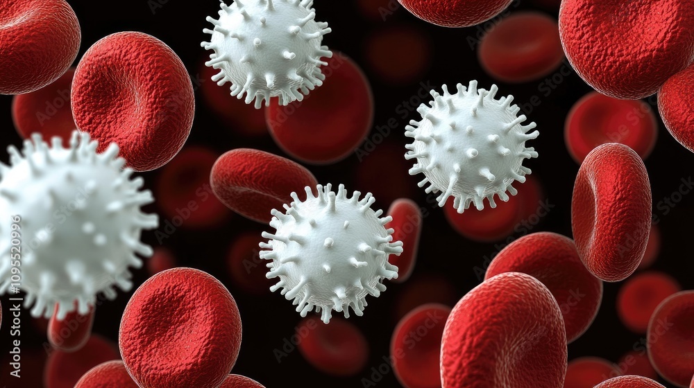 Microscopic guardians: leukocytes magnified under microscope, revealing ...