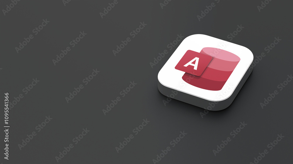Ilustración de Stock 3D-rendered icon of the Microsoft Access app logo ...