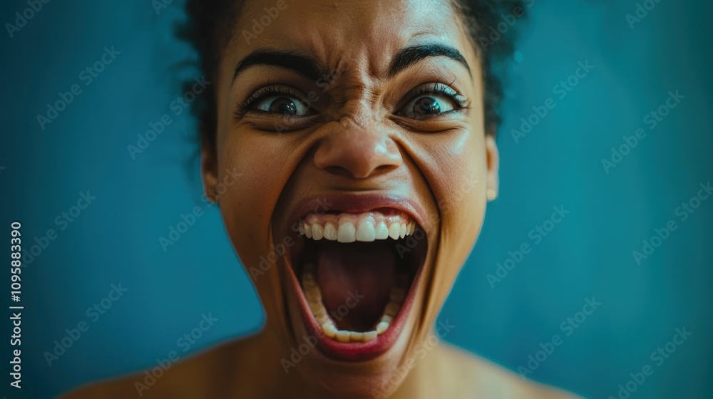 A personâ€™s face lighting up with excitement, their mouth wide open ...