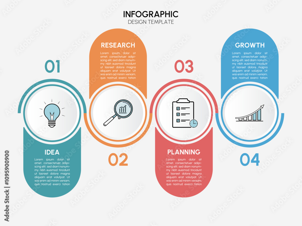 Vector de Stock Timeline Creator infographic template. 5 Step timeline ...