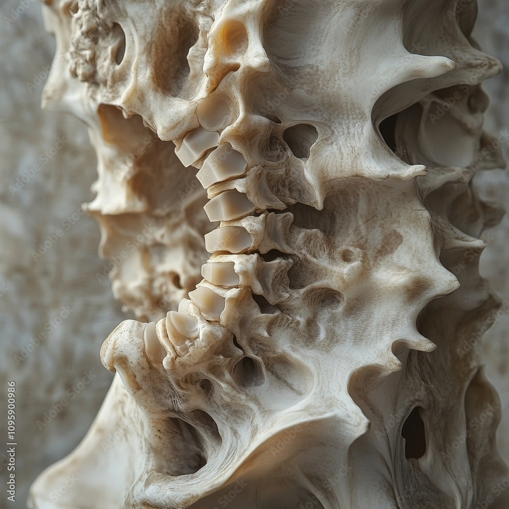 Hyper-realistic image of lower spine pain, focusing on sacral region ...