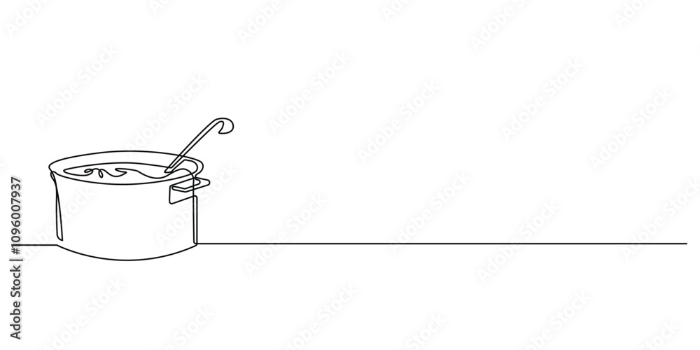 continuous line drawing of vegetable soup.one line drawing of vegetable ...