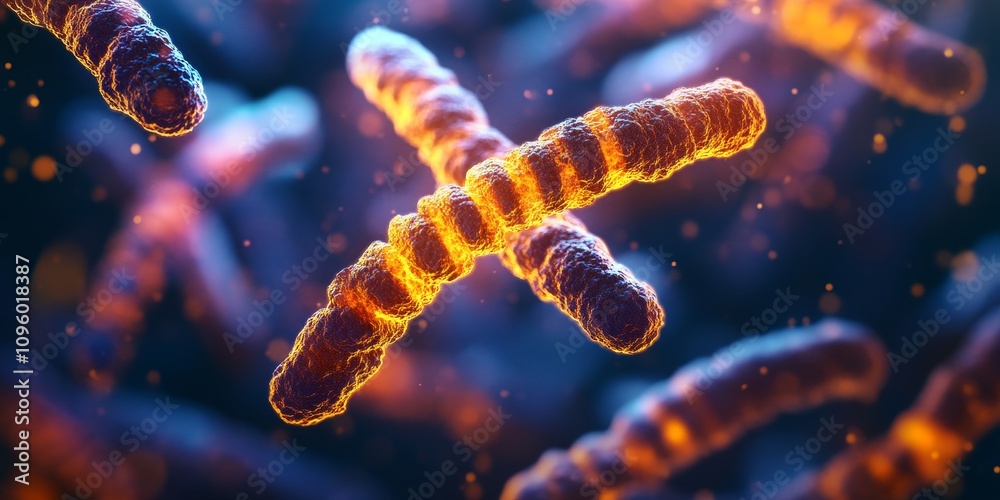 Light micrograph showcasing a human karyotype, featuring human ...