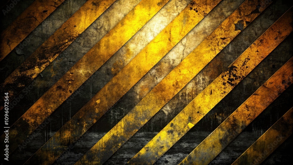 Grunge Hazard Stripes Background with Distressed Texture for Safety ...
