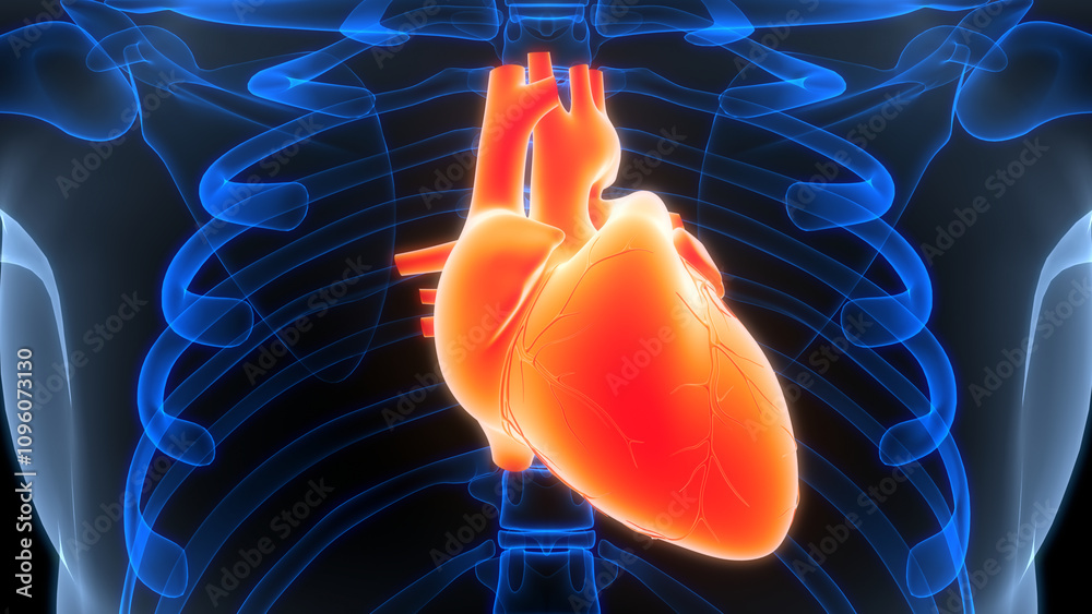 Human Circulatory System Heart Anatomy Stock Illustration | Adobe Stock