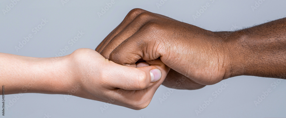 Helping hand, rescue, care, multiethnic people. African and caucasian ...