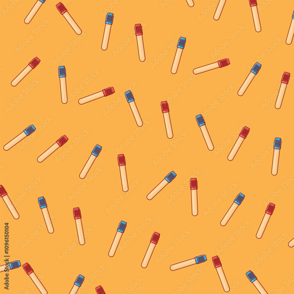 Two Blood Illustration Collection Blood Tubes Patterns with Color-Coded ...