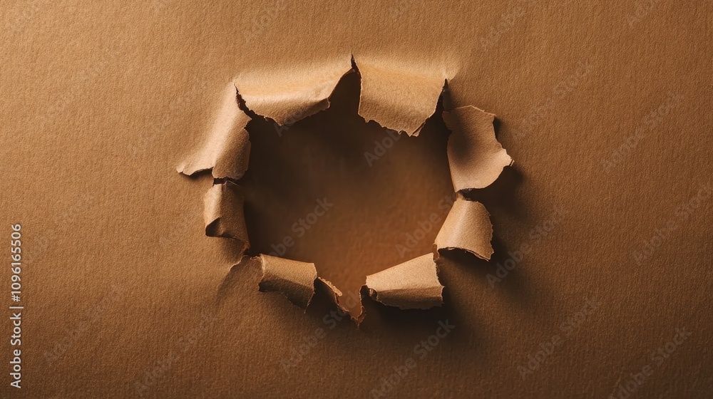 Message to simplify your life revealed through a circular tear in ...