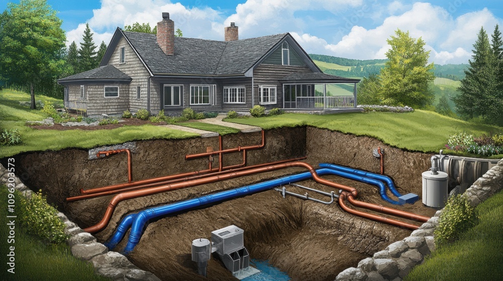 Detailed Construction Diagram of a Residential Property with ...