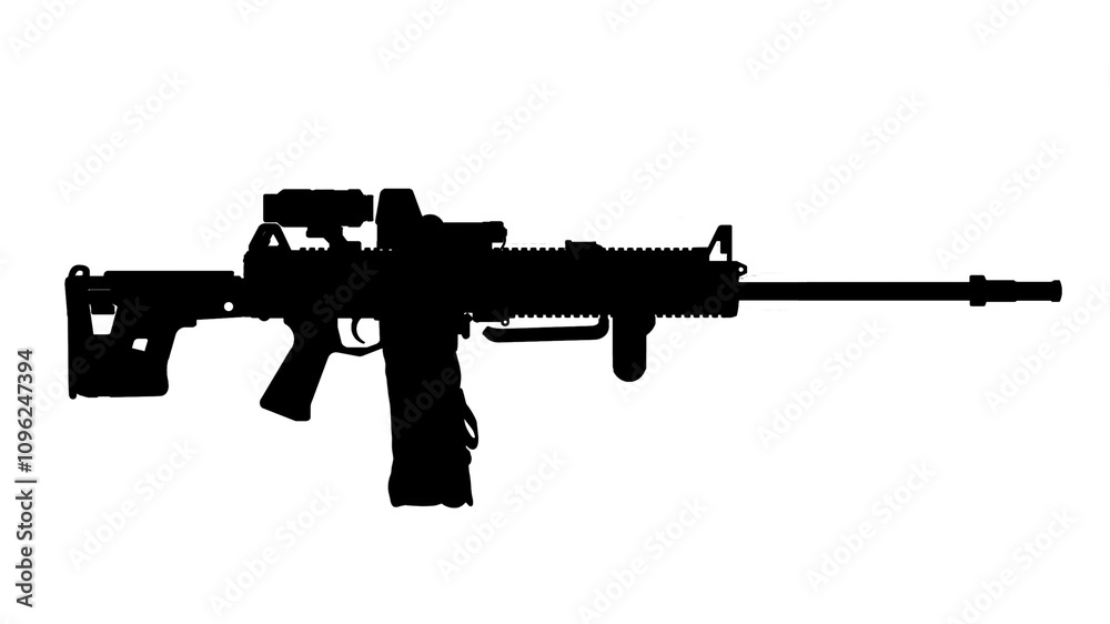 silhouette upgraded Russian rpl 20 machine gun with collimator sight ...