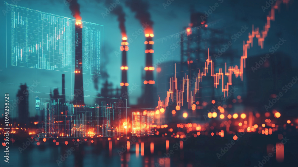 image depicts dynamic representation of energy market fluctuations ...