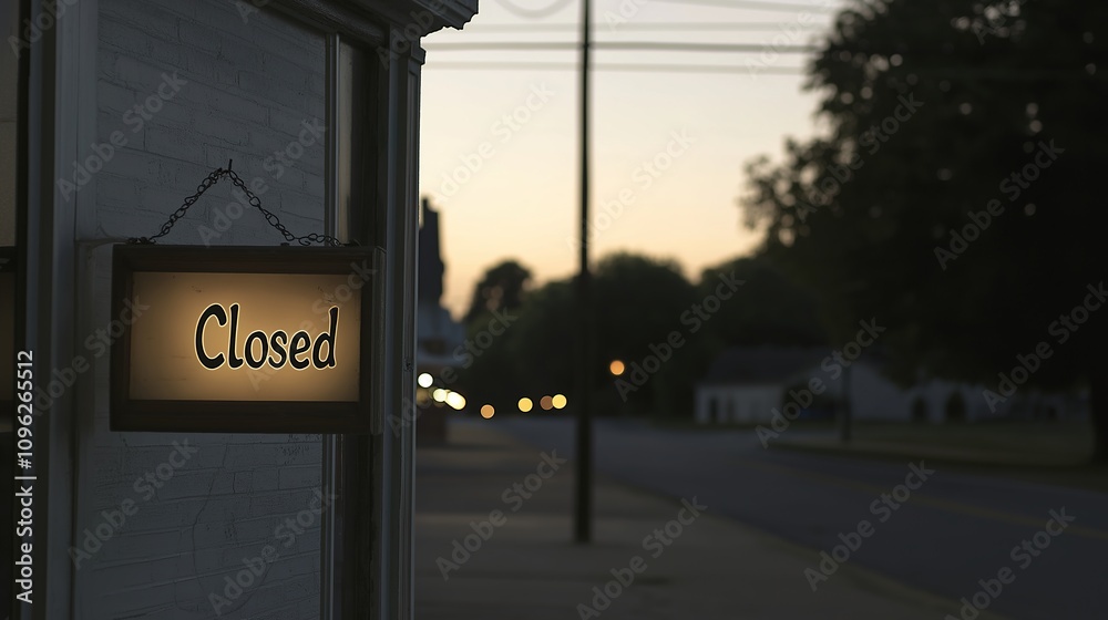 Closed boutique storefront with elegant window display, symbolizing the ...