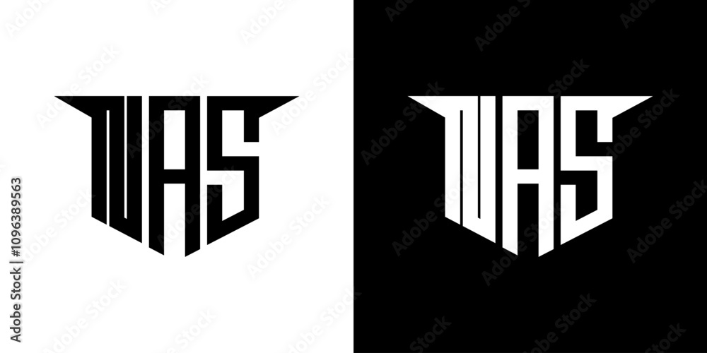 NAS letter logo design with white background in illustrator, vector ...