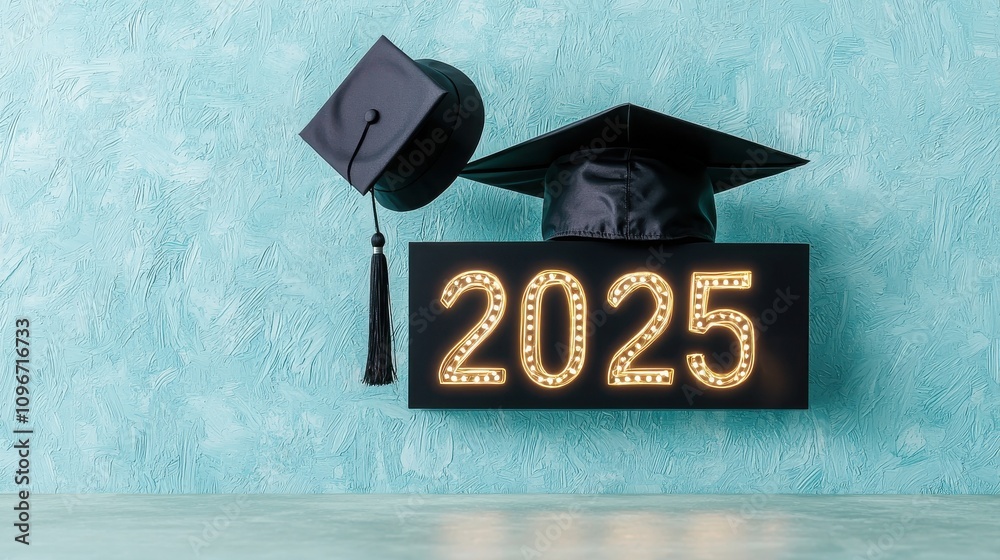 Goal setting 2025 achievements challenges concepts. A graduation cap ...
