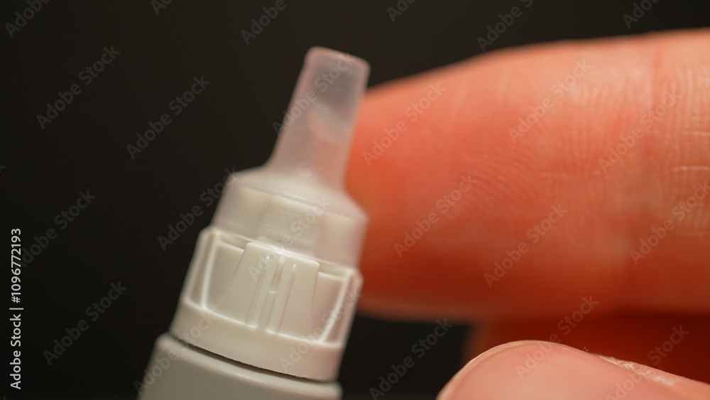 Diabetes Injector pen syringe in the small plastic cup for medication ...