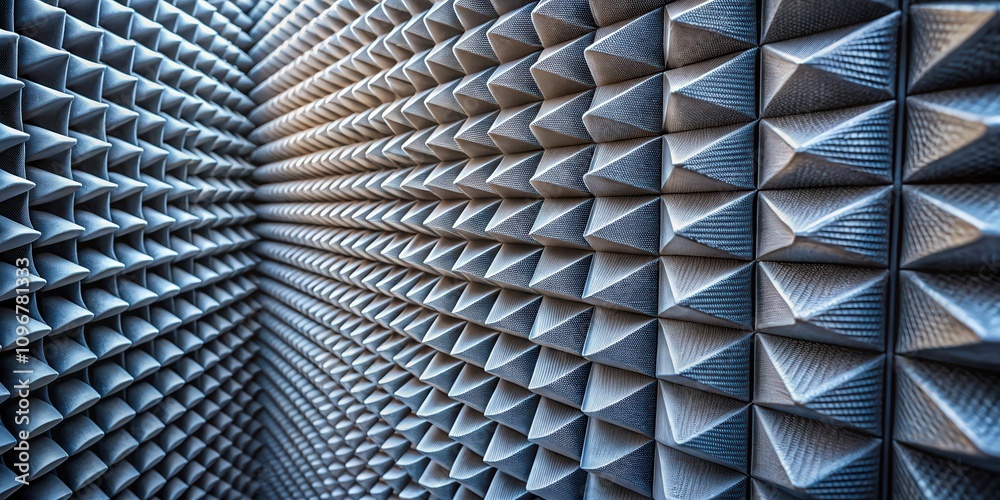 Abstract geometric pattern of triangular shapes in a repeating grid ...