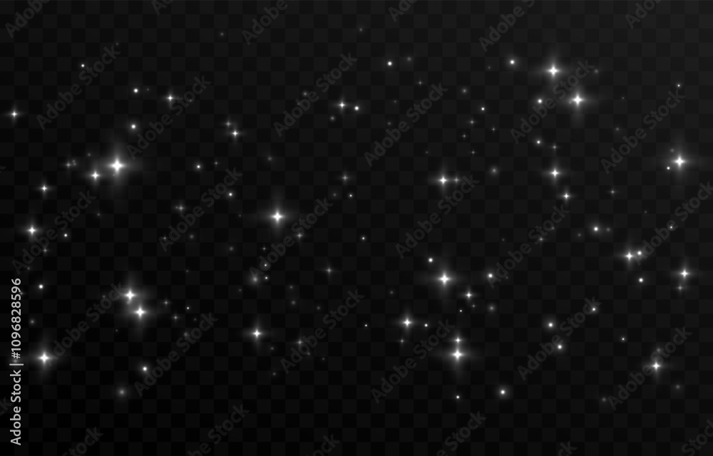 Vector space stars png. Glowing stars on transparent background. Space ...