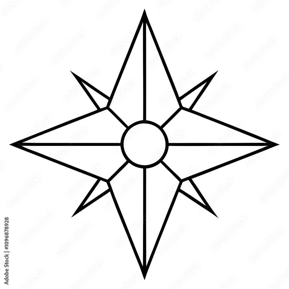 Geometric Compass Symbol Clipart Vector Illustration Stock Vector ...