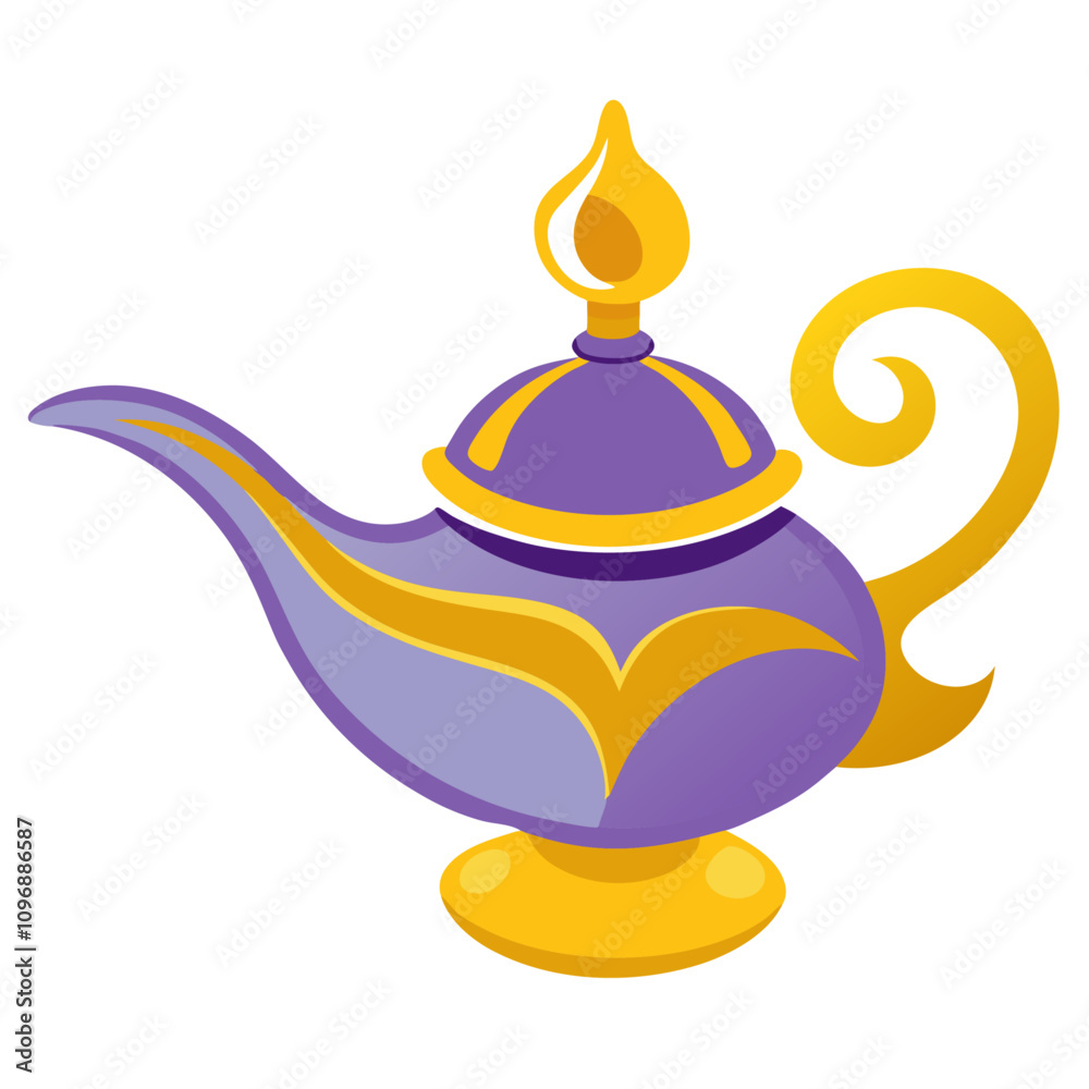 Aladdin lamp clipart clipart cartoon Illustration drawing Stock Vector ...