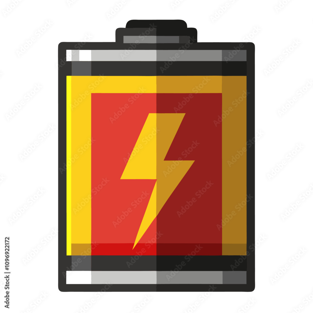 battery isolated clipart cartoon Illustration drawing Stock Vector ...