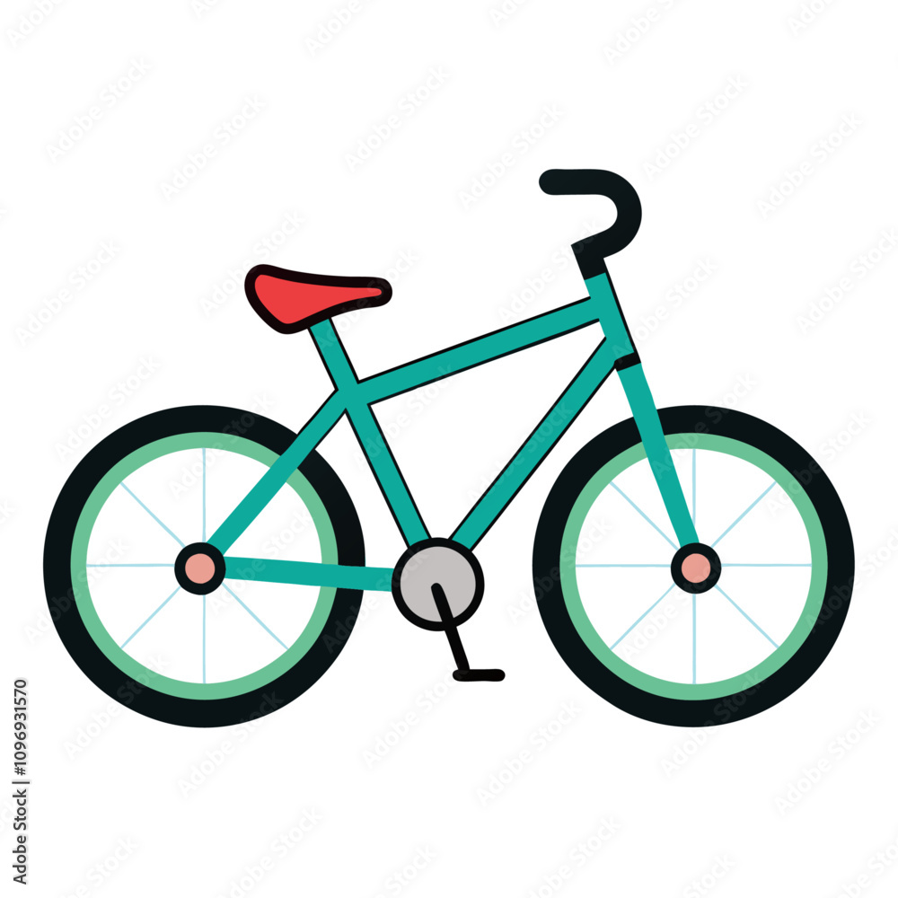 bike clipart cartoon Illustration drawing Stock Vector | Adobe Stock