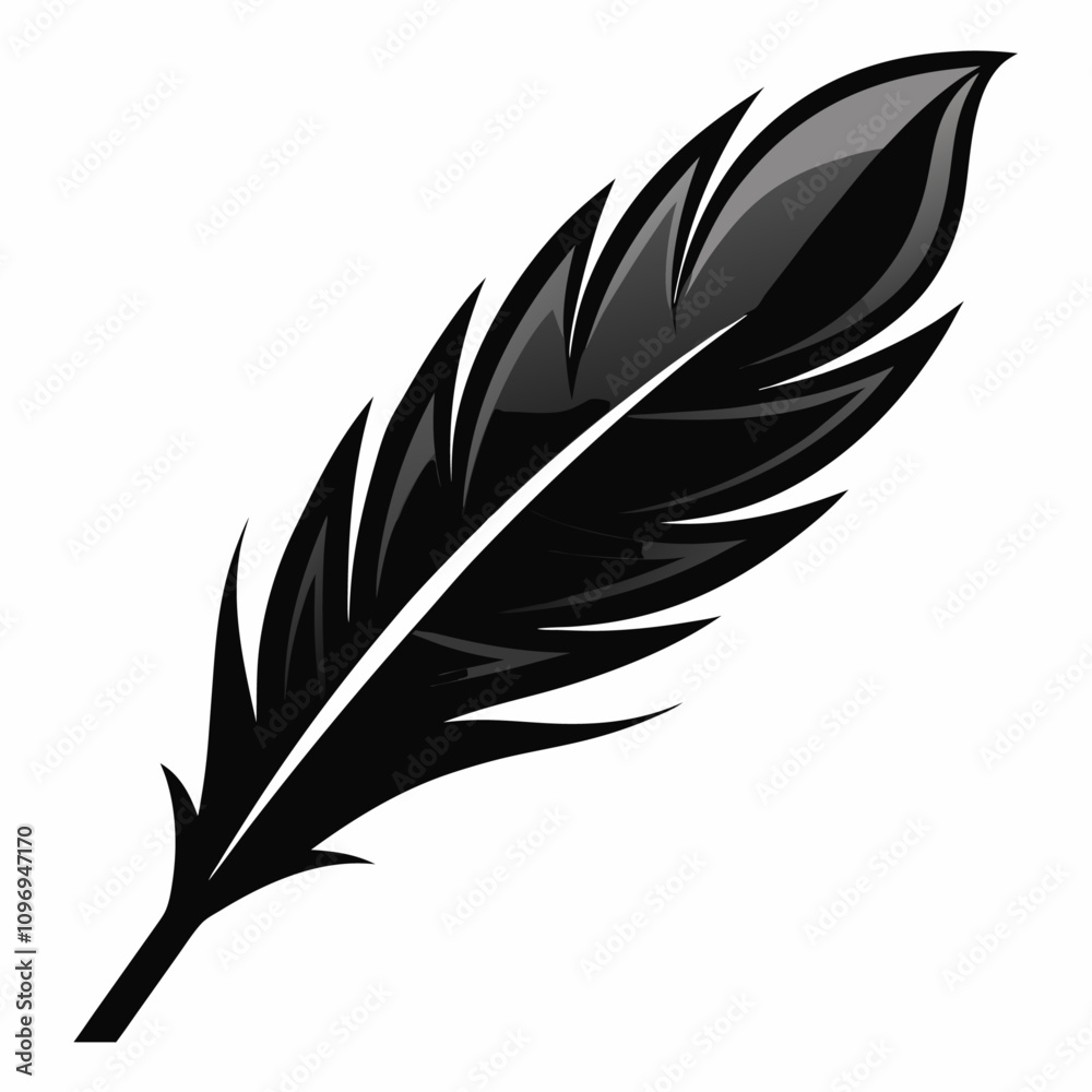 black feathers clipart cartoon Illustration drawing Stock Vector ...