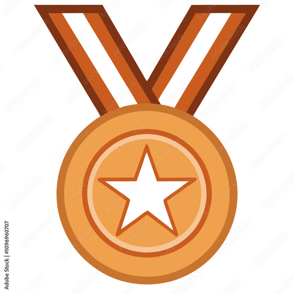 bronze medal clipart cartoon Illustration drawing Stock Vector | Adobe ...