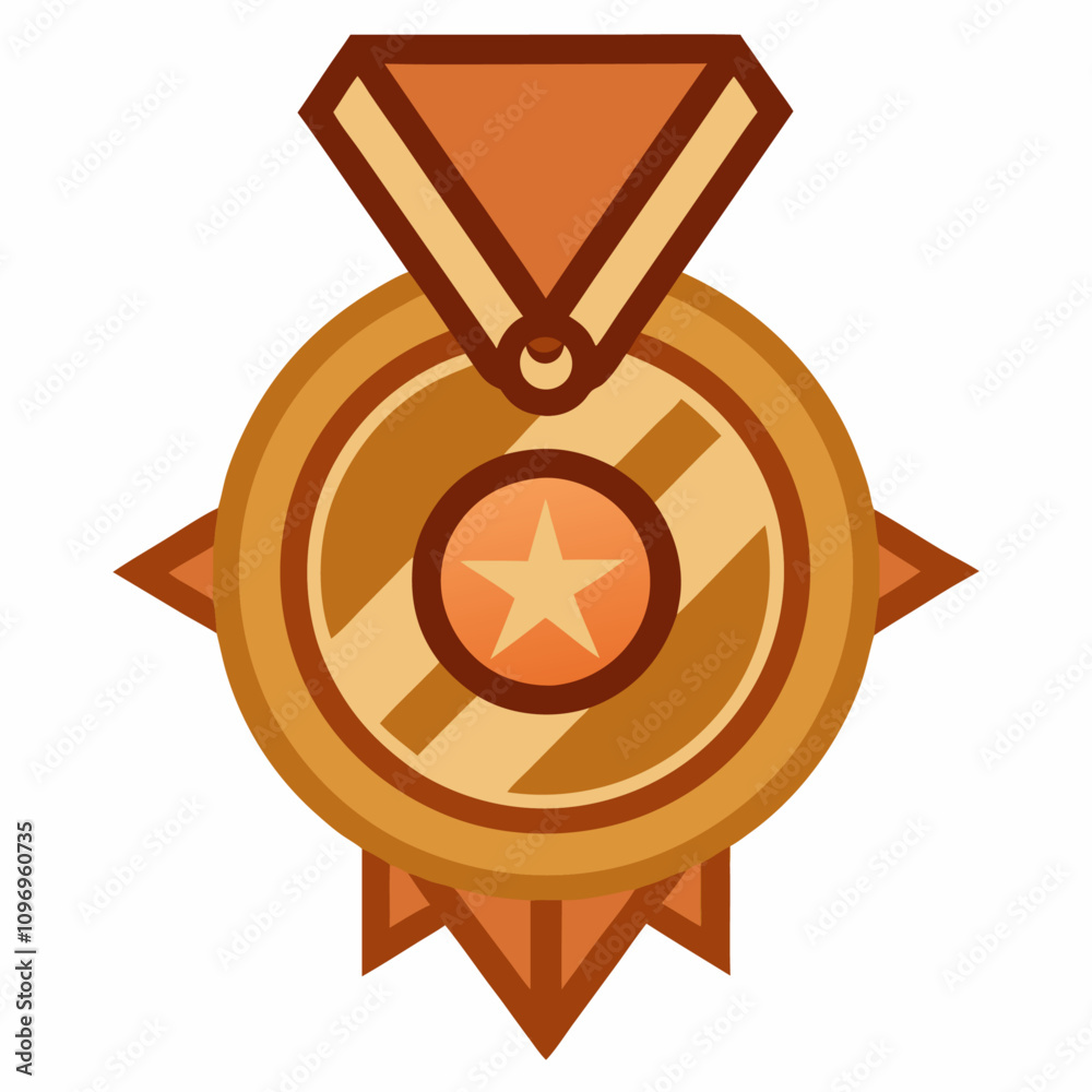 bronze medal clipart cartoon Illustration drawing Stock Vector | Adobe ...