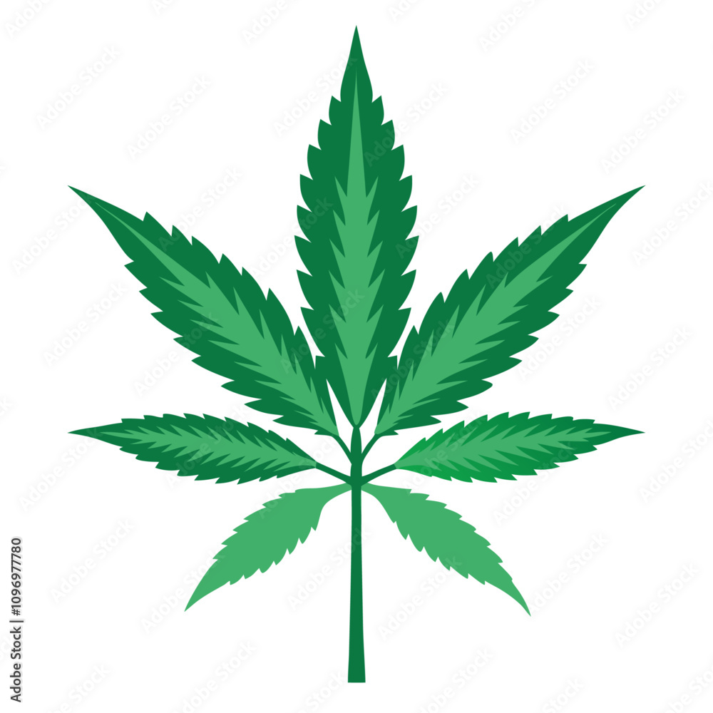cannabis plant isolated clipart cartoon Illustration drawing Stock ...