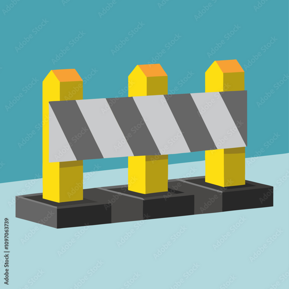 concrete barriers clipart cartoon Illustration drawing Stock Vector ...