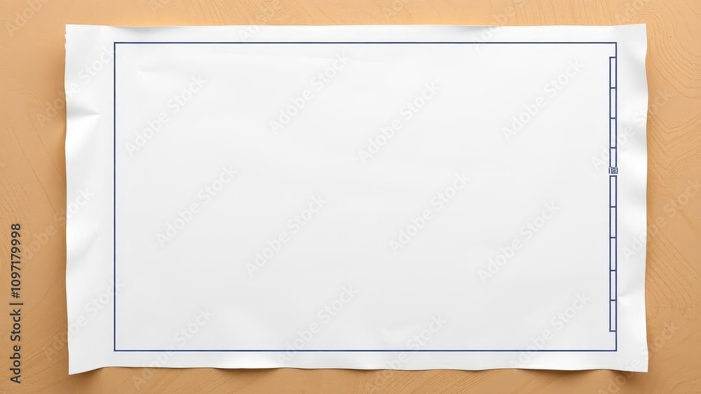A mockup of a blueprint poster photo effect, featuring a realistic ...