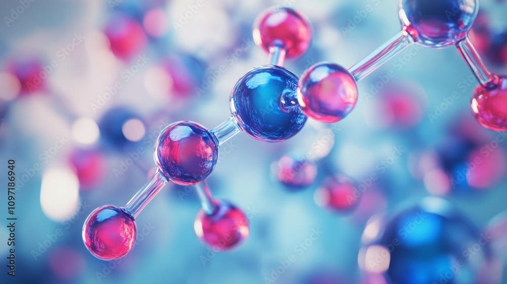 Molecular structures, non-cardioselective beta blockers, timolol molecules, 3D models ...