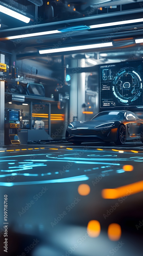 ev electric vehicle technology industry concept futuristic virtual ...
