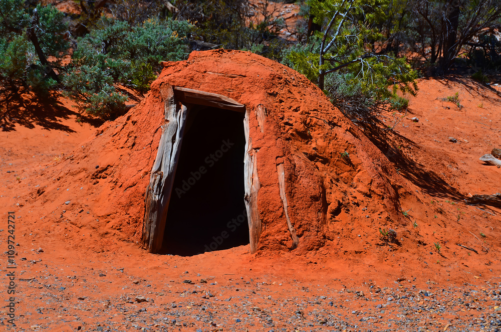 Old indian sauna at Navajo National Monument valley Stock Photo | Adobe ...