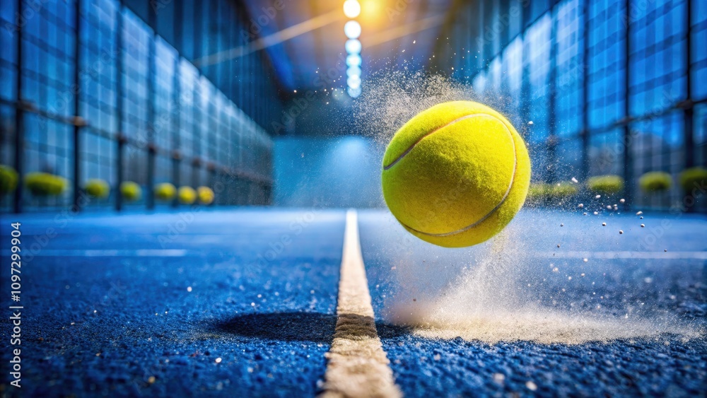 Padel Classic Yellow Ball on a Blue Court - Candid Photography of Sport ...