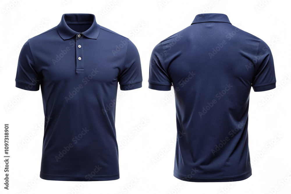 Polo shirt mockup front and back view, Realistic Short sleeve Polo ...