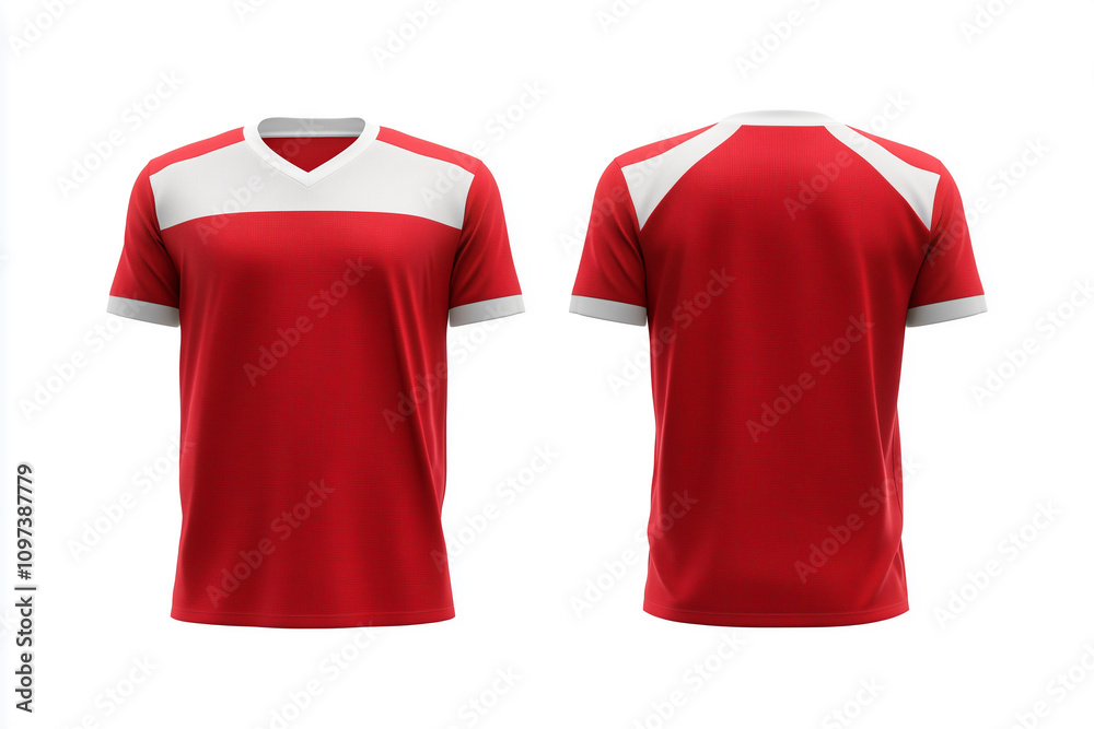 red and white jersey template for team club, jersey sport, front and ...