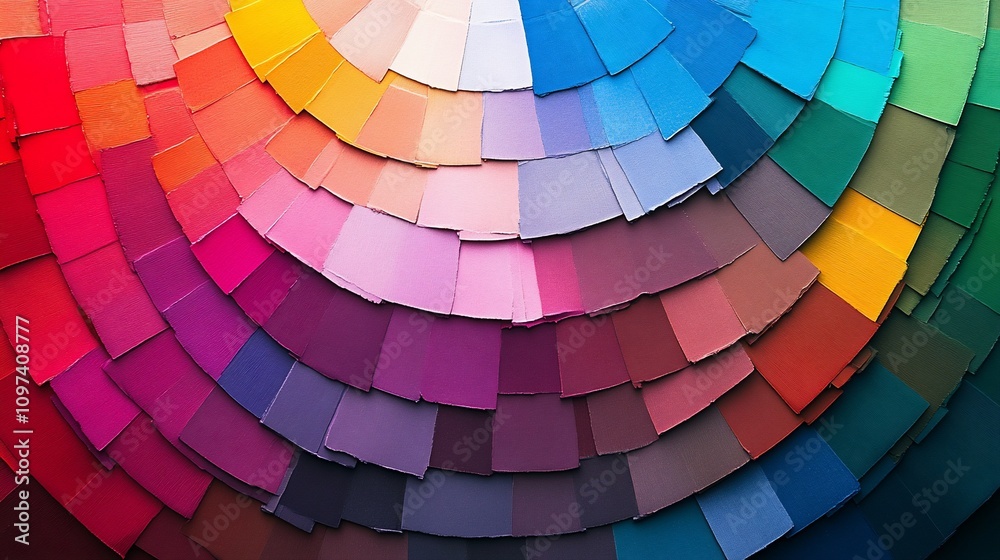 Circular color palette swatch book showing vibrant hues and shades ...