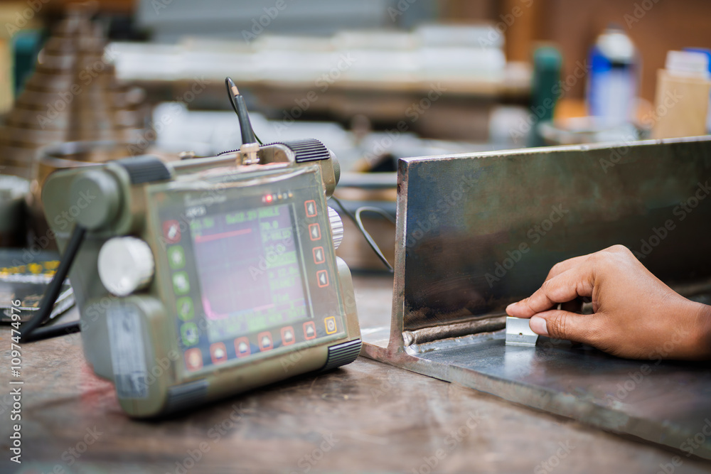 UT, Ultrasonic testing to detect imperfection or defect in welding of ...