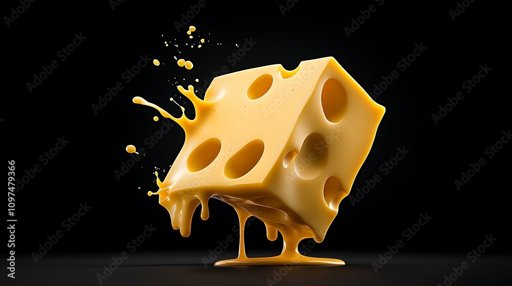 Cheese-inspired font with melting cheese dripping from the edges of the ...