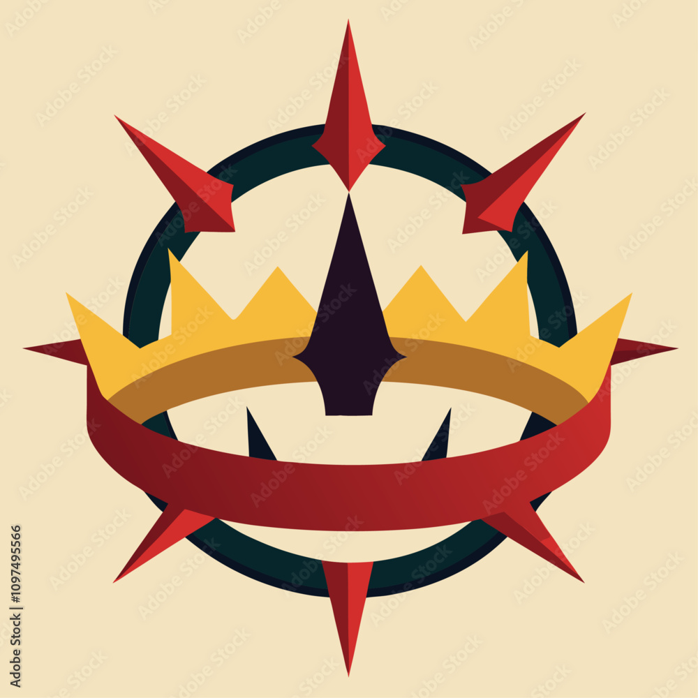 crown thorns clipart cartoon Illustration drawing Stock Vector | Adobe ...