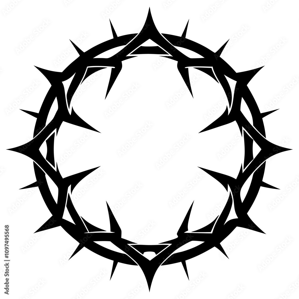 crown thorns clipart cartoon Illustration drawing Stock Vector | Adobe ...