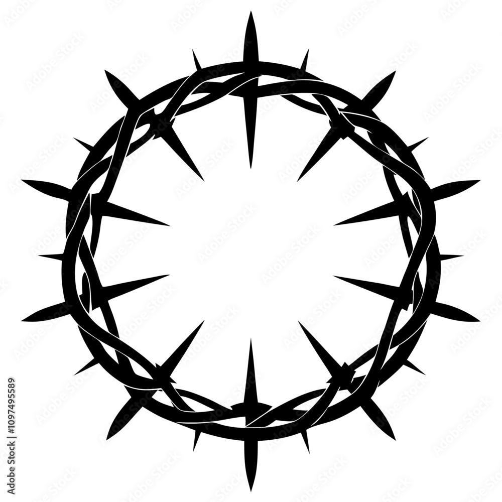 crown thorns clipart cartoon Illustration drawing Stock Vector | Adobe ...