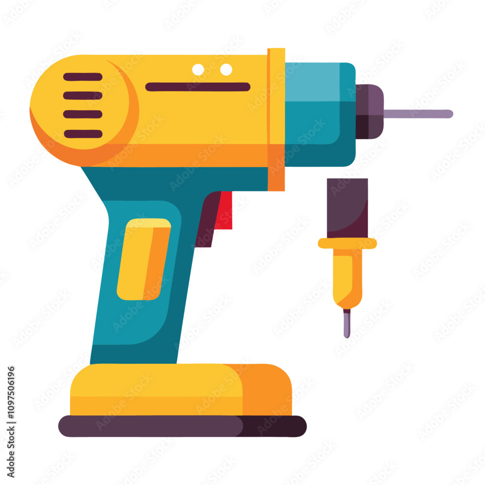 drilling machine clipart cartoon Illustration drawing Stock Vector ...