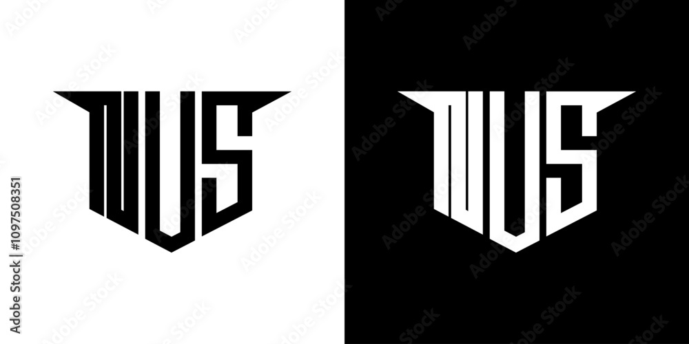 NUS letter logo design with white background in illustrator, vector ...